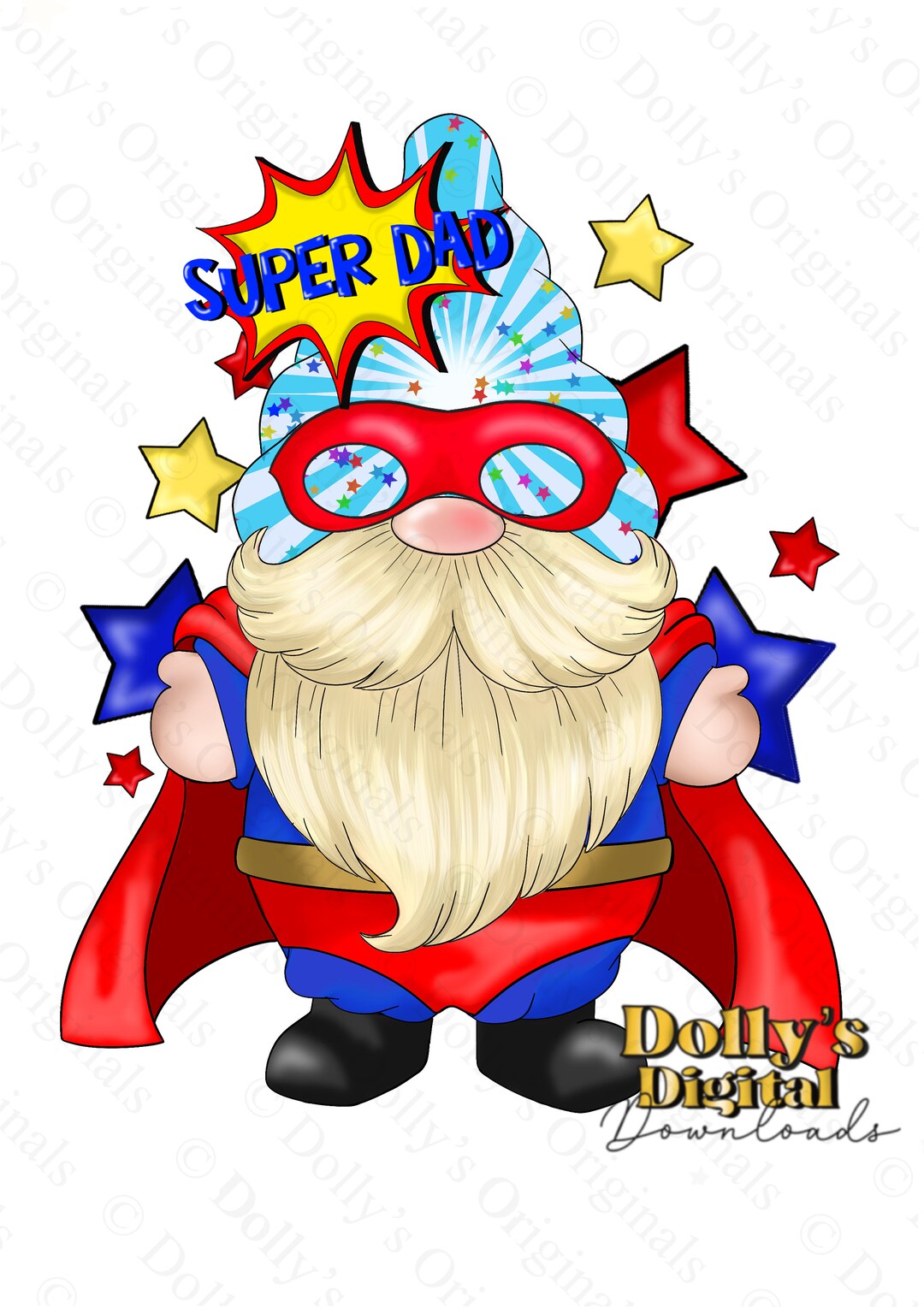 Super Dad Super Hero Gonk Gnome PNG Sublimation Print Digital Download ...