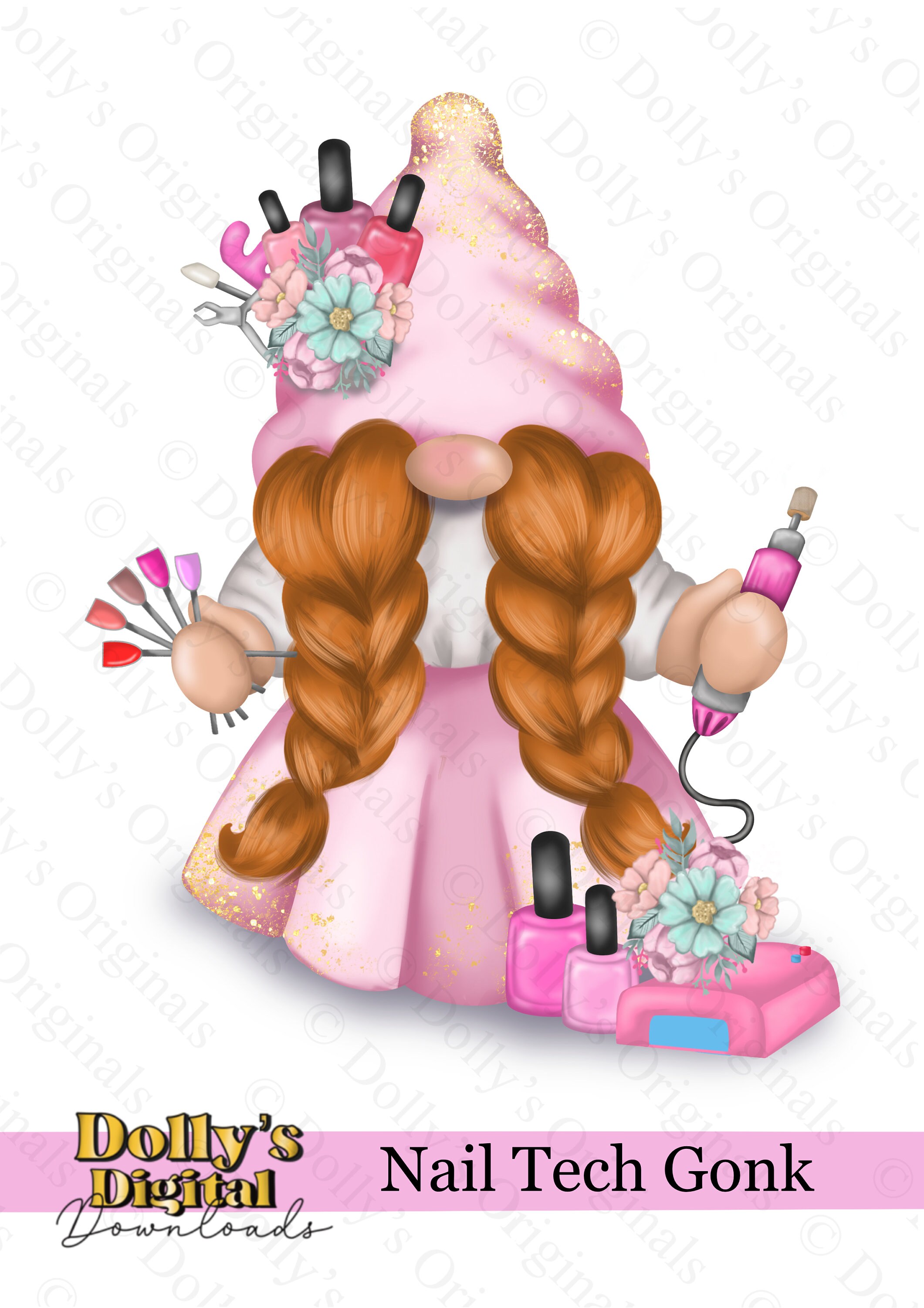 Ginger Nail Tech Gonk Clipart Beauty Therapy PNG Digital - Etsy