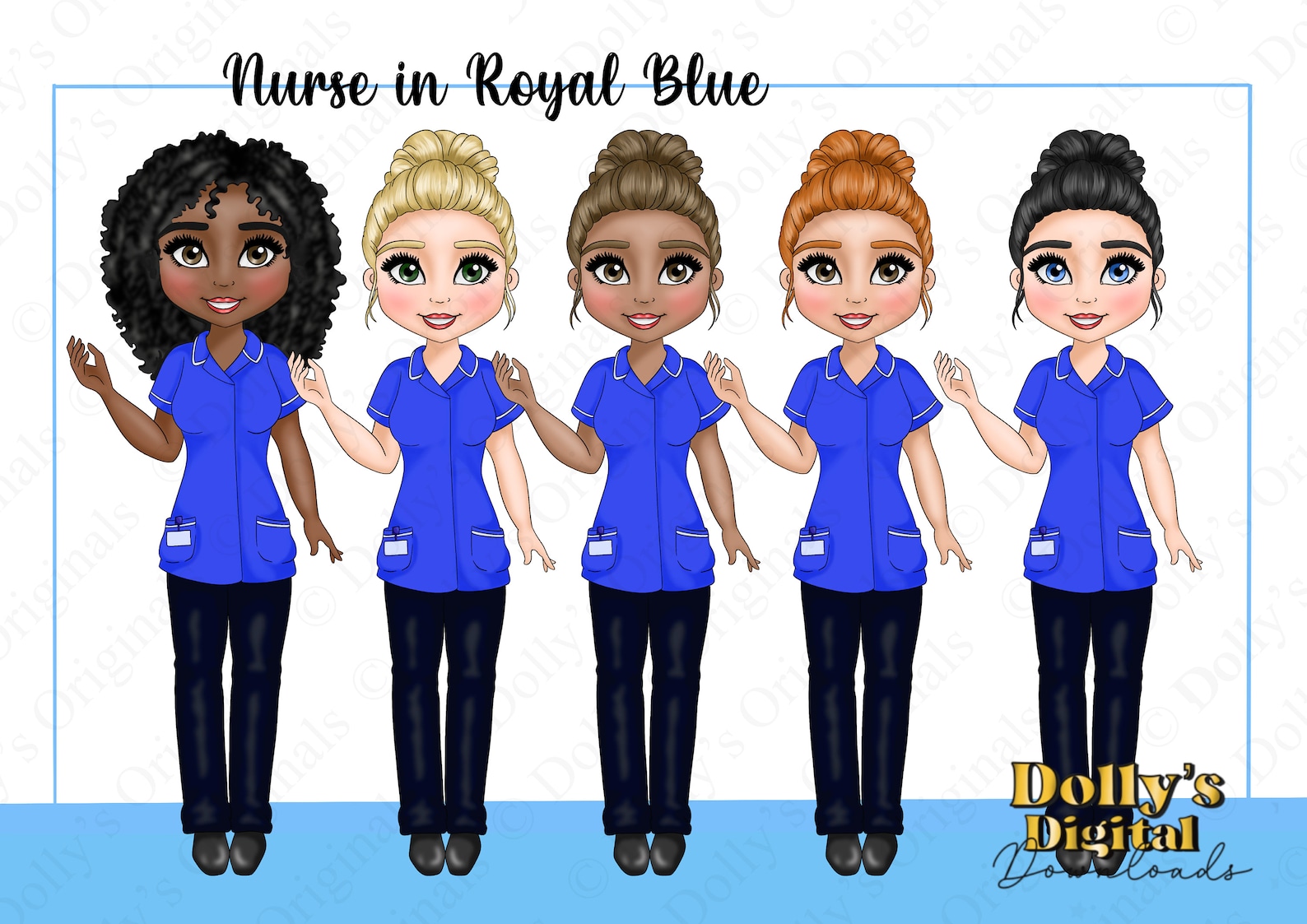 Nurse in Royal Blue Uniform PNG Clipart for Sublimation - Etsy