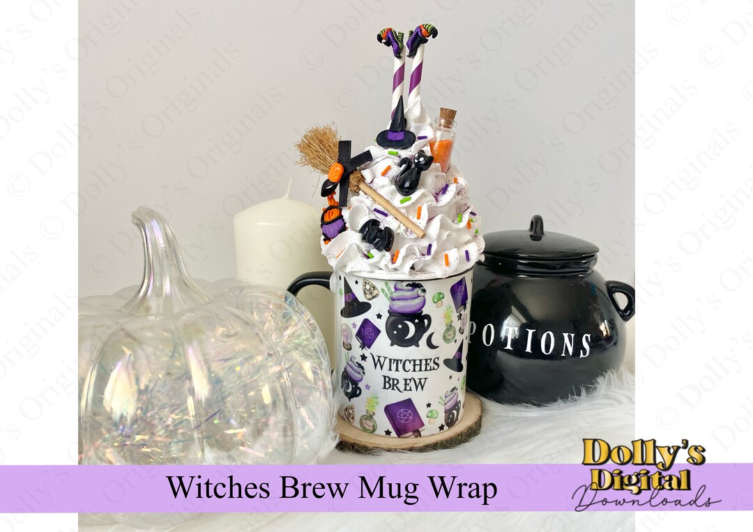 Witches Brew Halloween Witchy Mug Wrap for Sublimation - Etsy