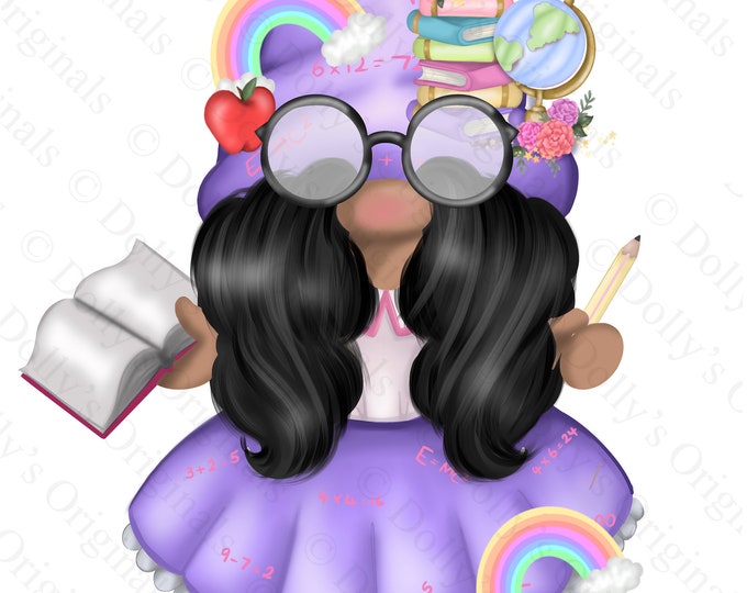Purple Teacher Gonk With Glasses Png Sublimation Clipart Etsy Ireland
