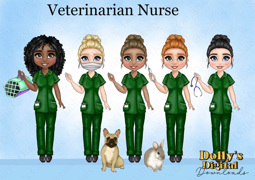 Veterinarian Nurse Clipart Bundle for Sublimation Digital - Etsy