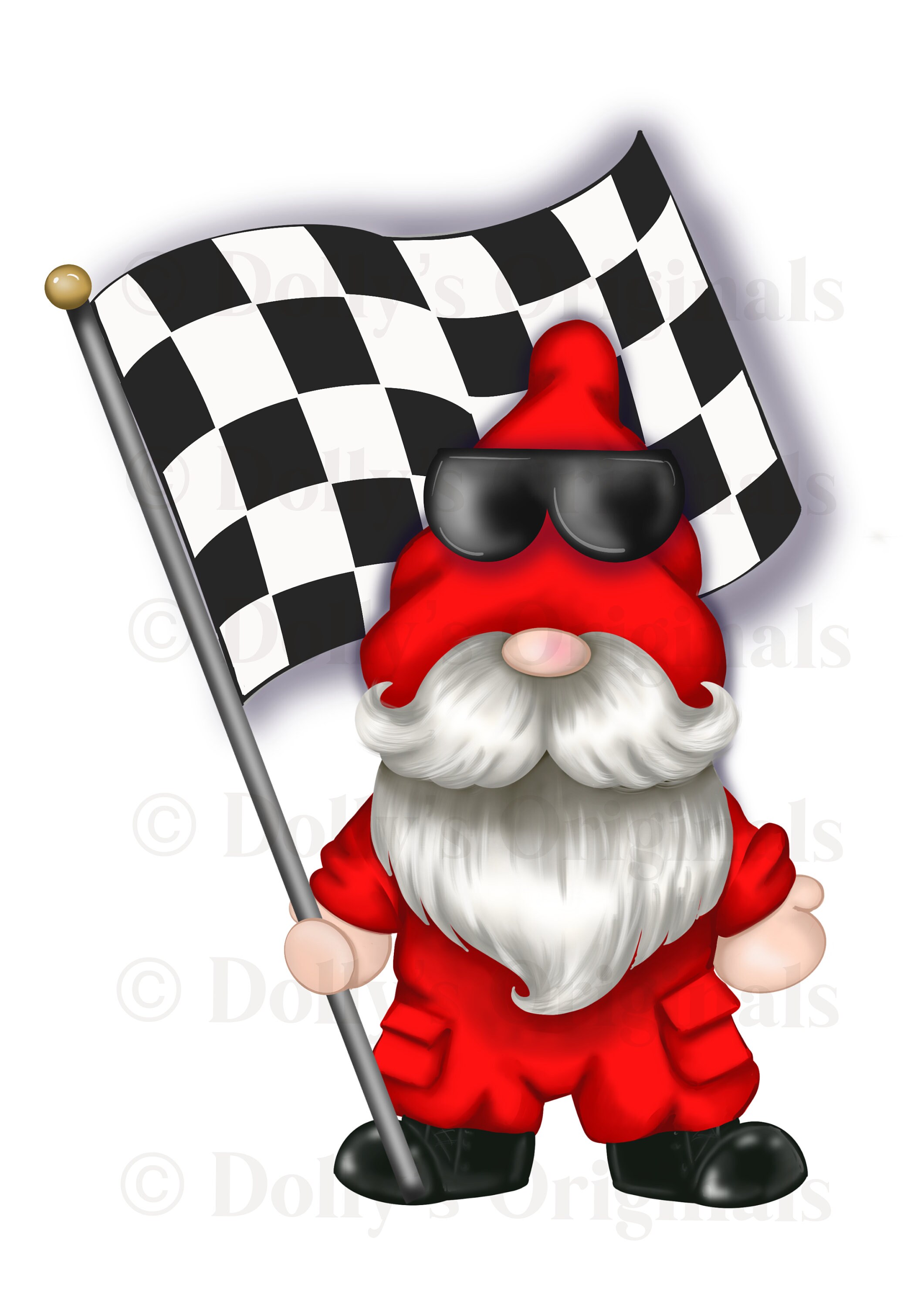Racing Flag Driver Gonk Gnome PNG Digital Download Sublimation - Etsy