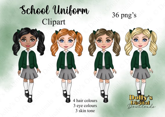 Green School Uniform Clip Art