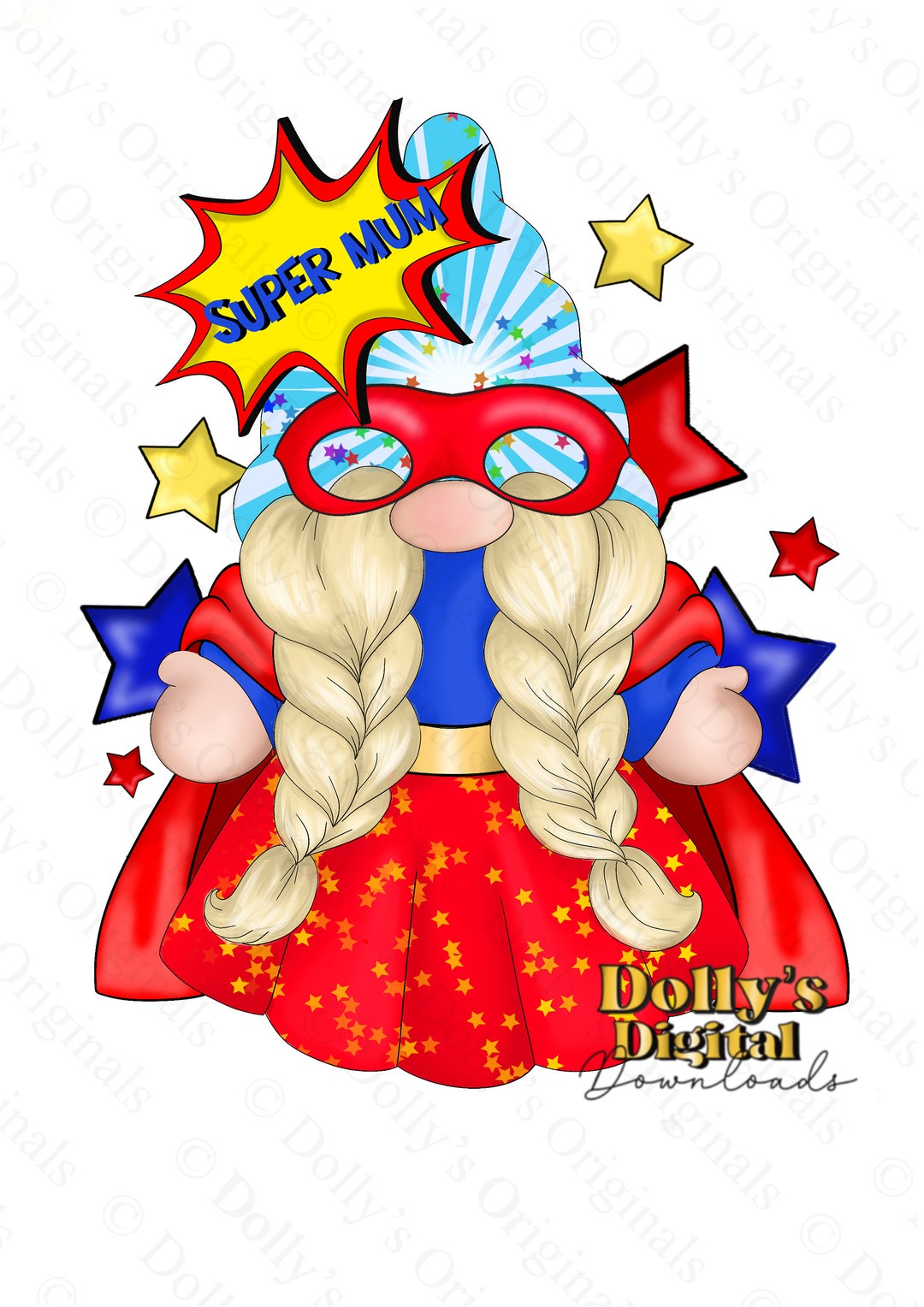 Super Mum Super Hero Gnome Gonk PNG for Sublimation. - Etsy