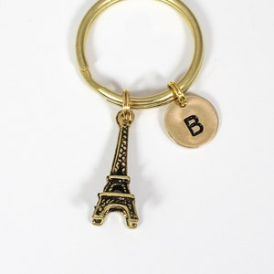 Dainty Eiffel Tower Keychain, Paris Keychain, Initial Keychain, BFF ...