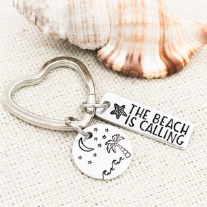 The Beach is Calling Keychain, Beach Keyring, Beach Lover Gift, Beach ...