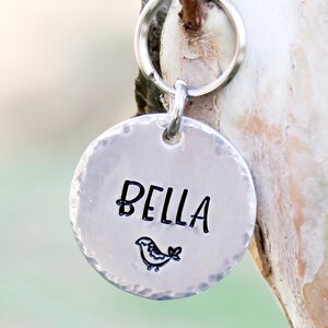 Bird Pet ID Tag, Bird Cat Tag, Minimalist Dog Tags, Cat Collar Charm ...