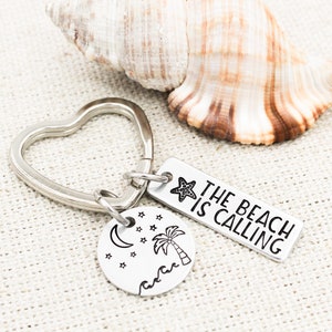 The Beach is Calling Keychain, Beach Keyring, Beach Lover Gift, Beach ...
