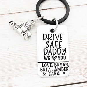 Drive Safe Daddy Keychain, Truck Driver Gift, Truck Driver Dad Gifts ...