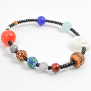 Stretchy Solar System Bracelet, Planet Bracelet, Planet Jewelry, Outer ...