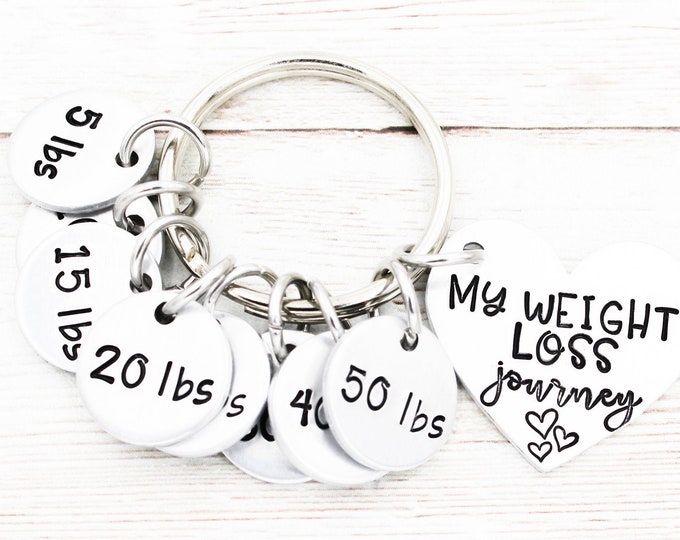 Personalized Weight Loss Charm Keychain, Weight Loss Journey ...