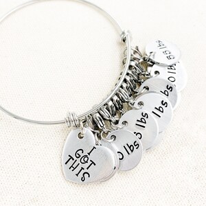 Weight Loss Tracker Bracelet, Weight Milestone Bangle Bracelet, Weight ...