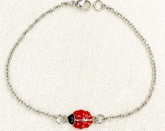 Lady Bug Ankle Bracelet - Etsy