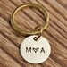 Dainty Couples Initials Keychain, Brass Anniversary Gift, 21st ...