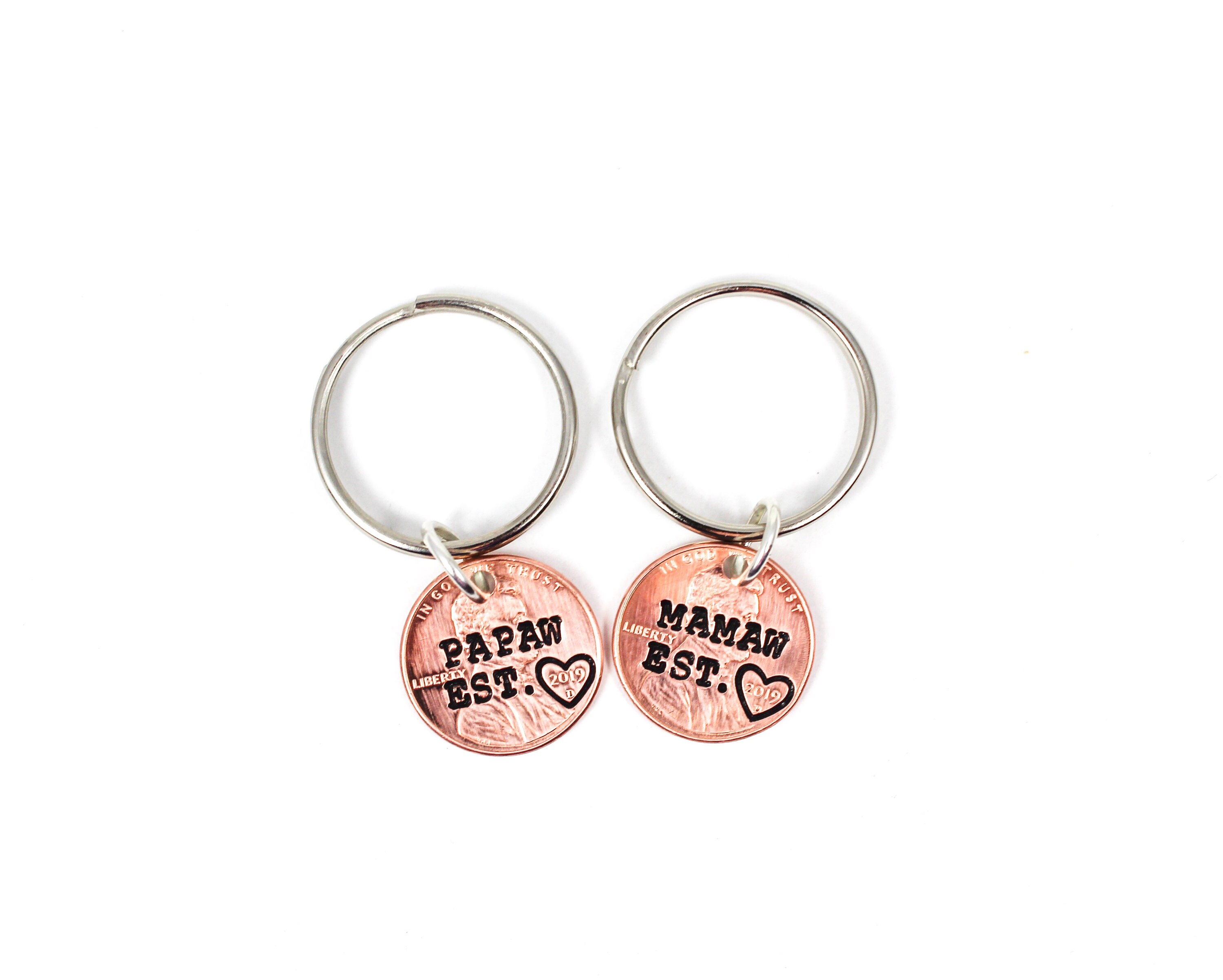 Grandparents Keychain Set, New Grandma Keychain, New Grandpa Keychain ...