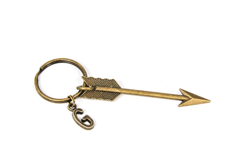 Custom Initial Arrow Keyring, Arrow Keychain, Arrow Key Chain, Bohemian ...