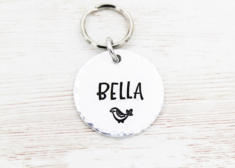 Bird Pet ID Tag, Bird Cat Tag, Minimalist Dog Tags, Cat Collar Charm ...