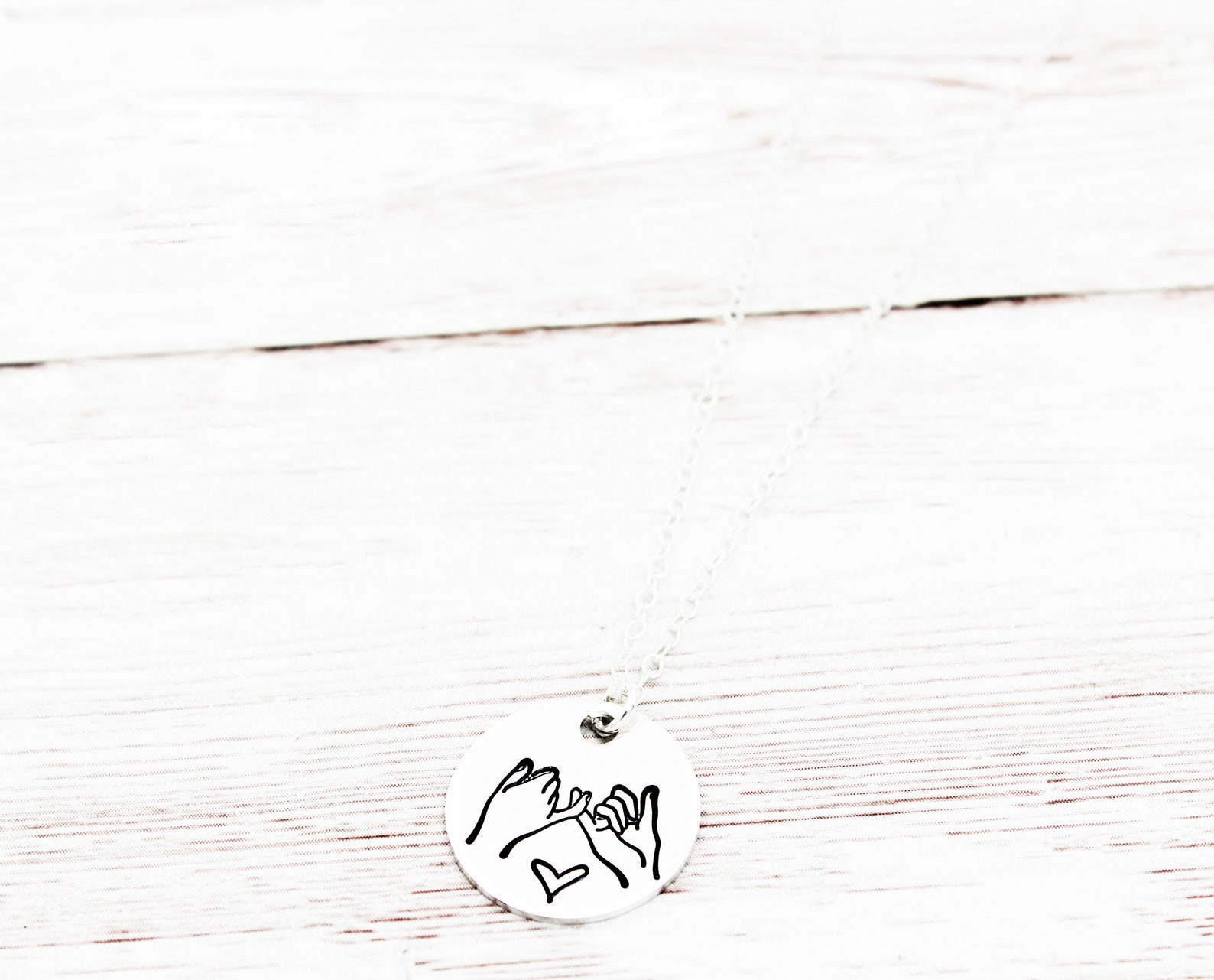 Sterling Silver Pinky Promise Necklace Silver Pinky Swear - Etsy