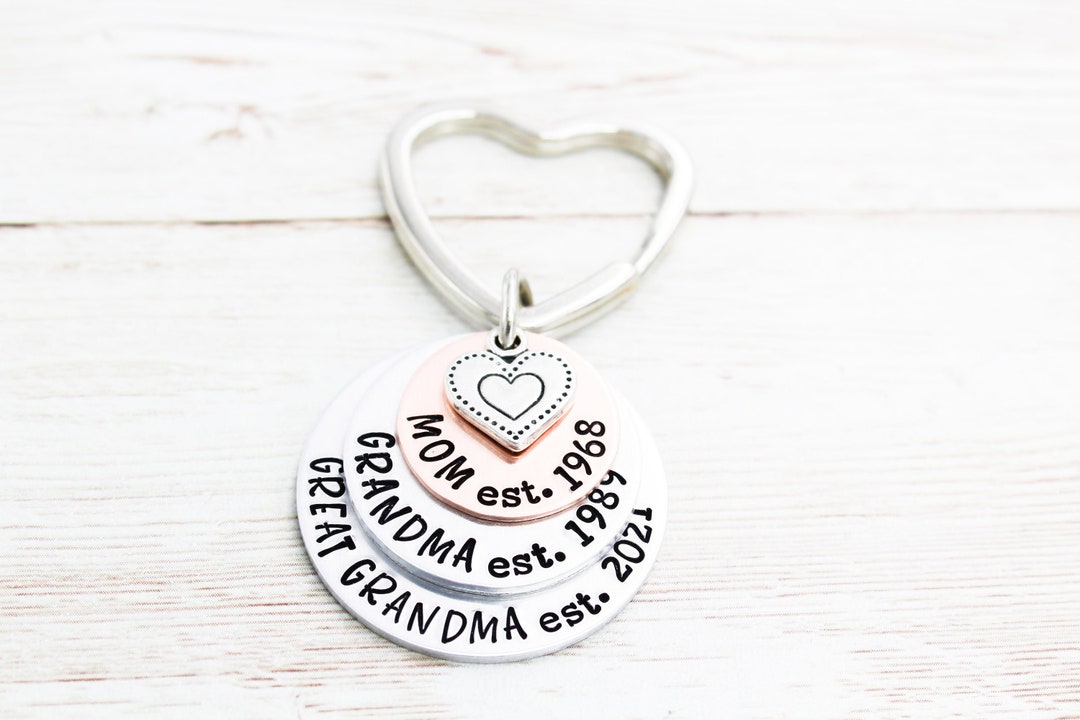 Great Grandma Keychain, Grandmother Keyring, New Great Granny, Grandma ...