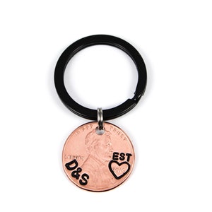 Couples Penny Keychain, Couples Keychain, Husband Gift Idea, Gift for ...