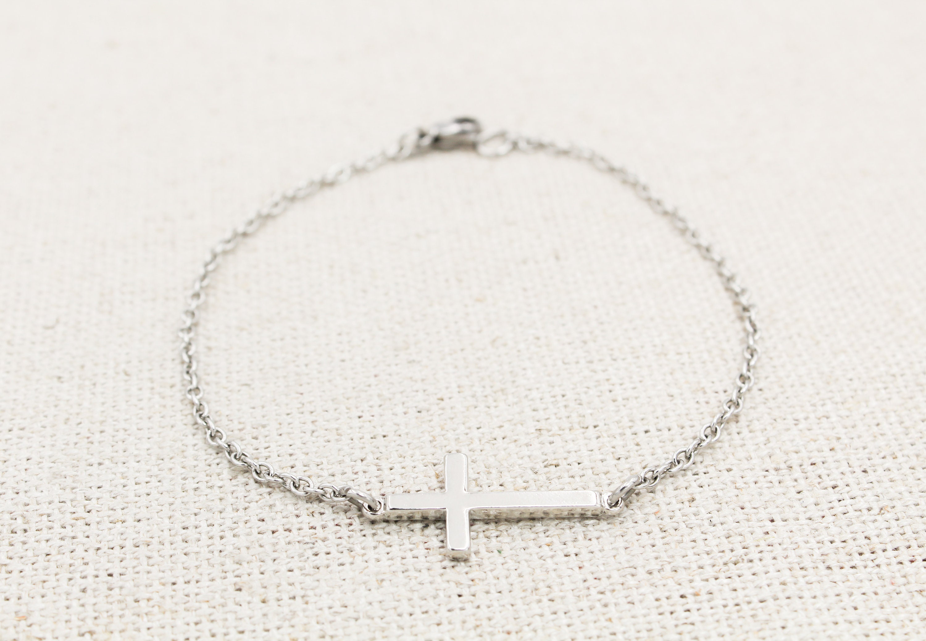 Silver Cross Anklet Cross Ankle Bracelet Christian Jewelry | Etsy