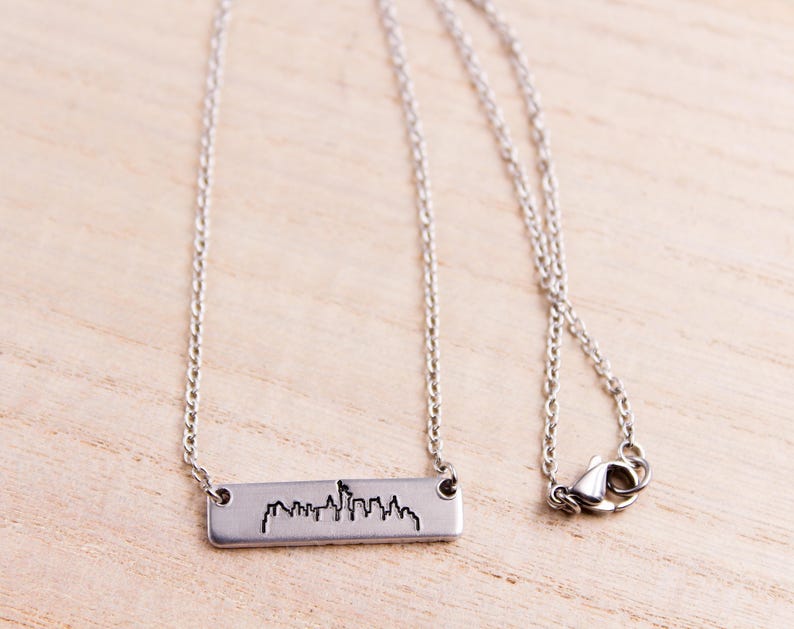New York City Skyline Necklace, NY Statue of Liberty Necklace, NYC ...