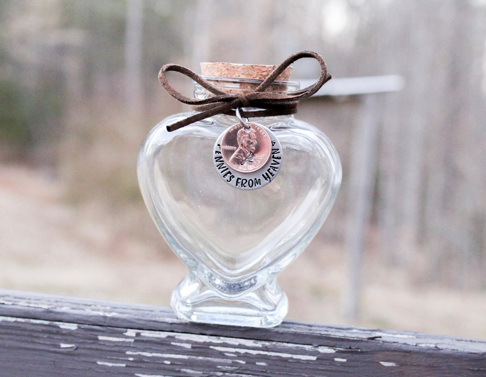 Heart Pennies From Heaven Jar Memorial Keepsake in Memory of - Etsy