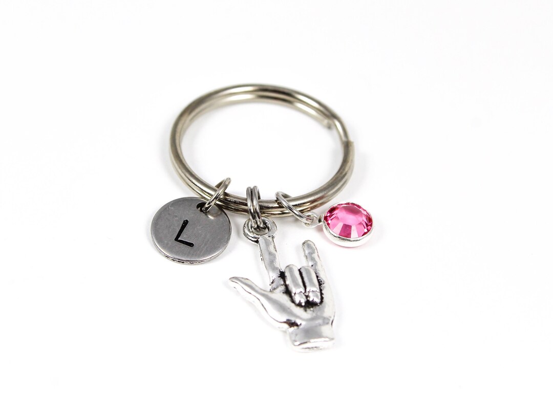 ASL I Love You Keychain, Sign Language Keyring, Daughter Gift ...