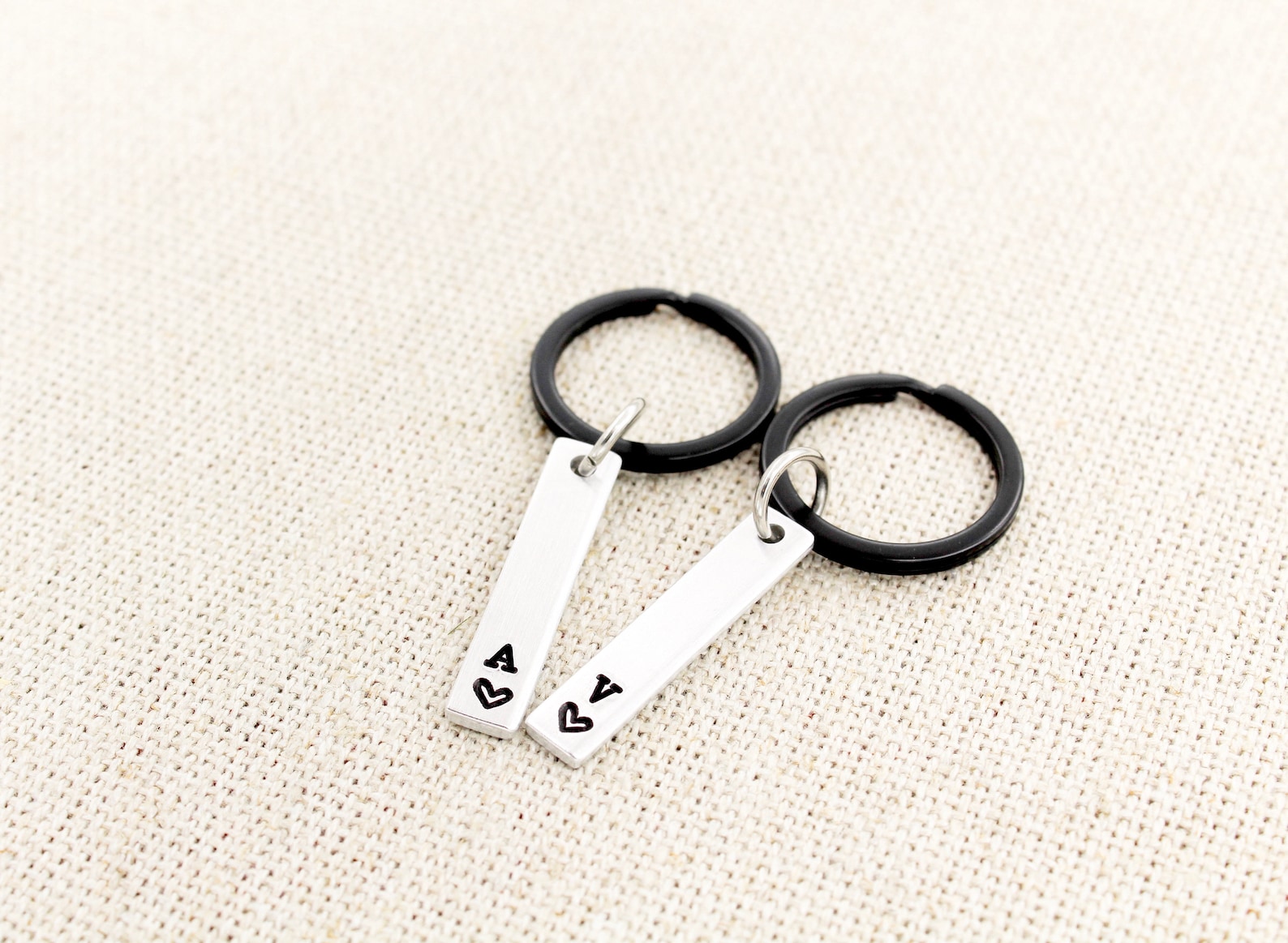 Couples Matching Keychain Set Couples Initials Keychains | Etsy