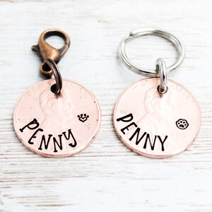 Penny Pet Name Tag, Dog Name Tags, Cat ID Tag, Penny Dog Collar Charm ...