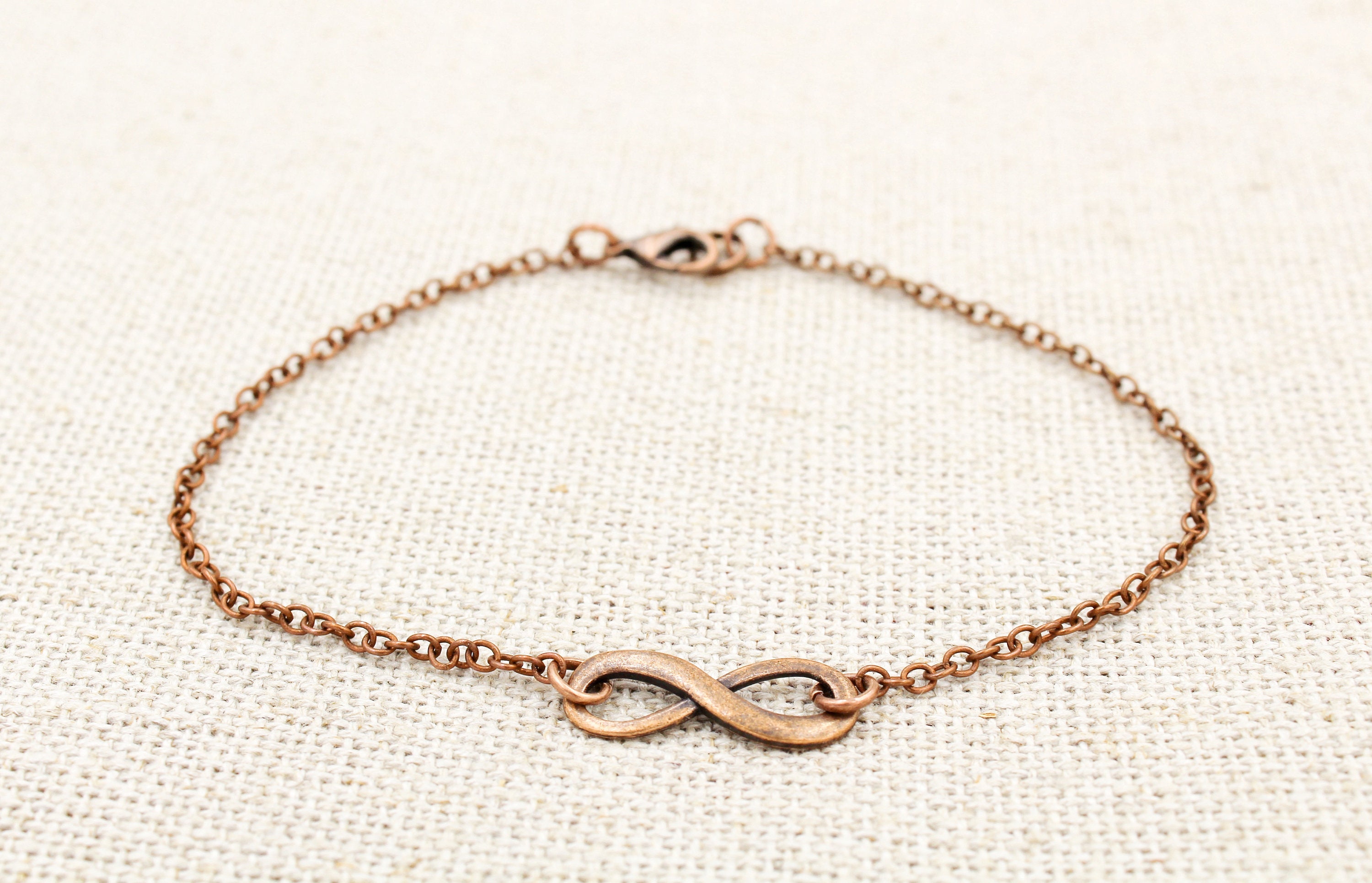 Copper Infinity Anklet or Bracelet, Infinity Ankle Bracelet, Infinity ...