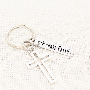 Have Faith Cross Keychain, Faith Keyring, Inspirational Gift, Christian ...