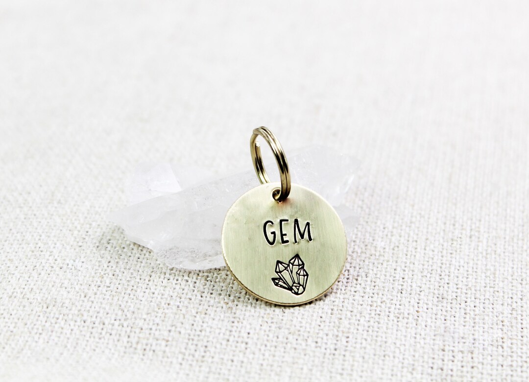 Personalized Gem Pet ID Tag, Gem Dog Name Tag, Gemstone Cat Tags ...