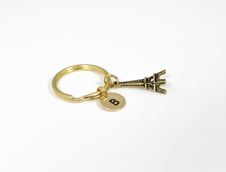 Dainty Eiffel Tower Keychain, Paris Keychain, Initial Keychain, BFF ...