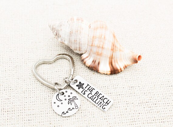 The Beach is Calling Keychain Beach Keyring Beach Lover | Etsy