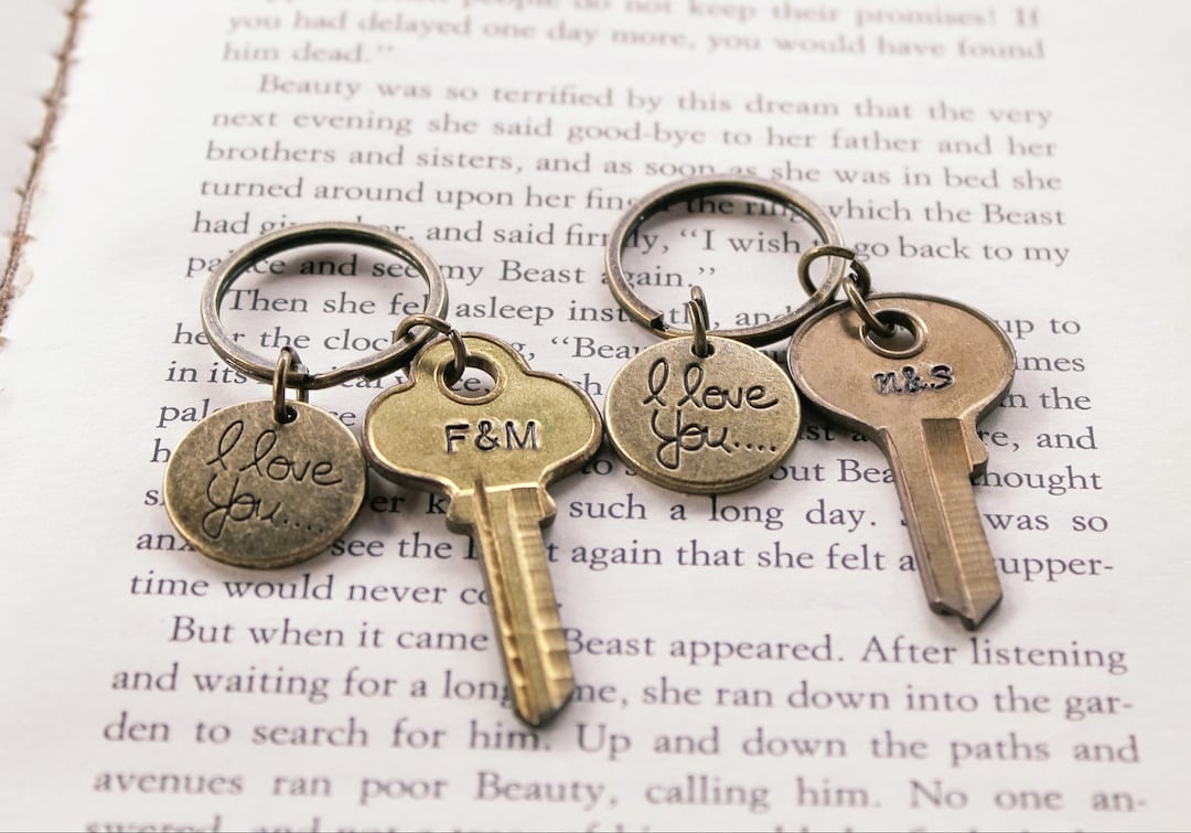 Custom Key Keychain Couples Keychain I Love You Keychain - Etsy