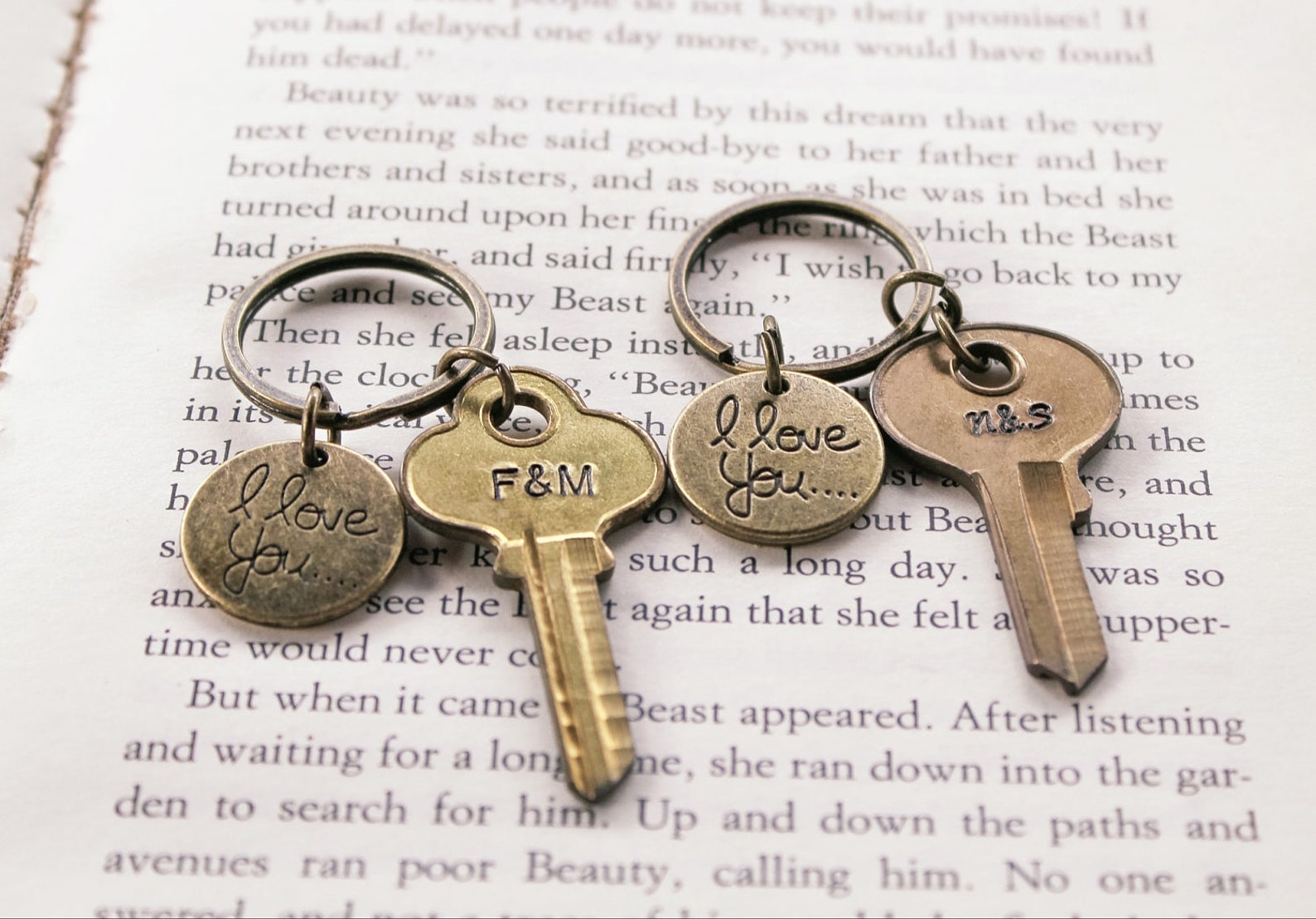 Custom Key Keychain Couples Keychain I Love You Keychain - Etsy