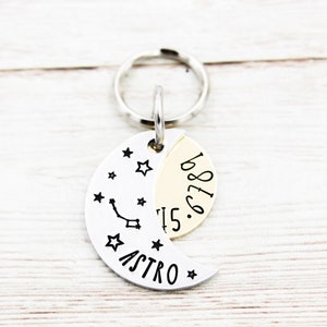 Crescent Moon Pet ID Tag, Sun and Moon Dog Tag, Stars Pet Tag, Moon Cat ...