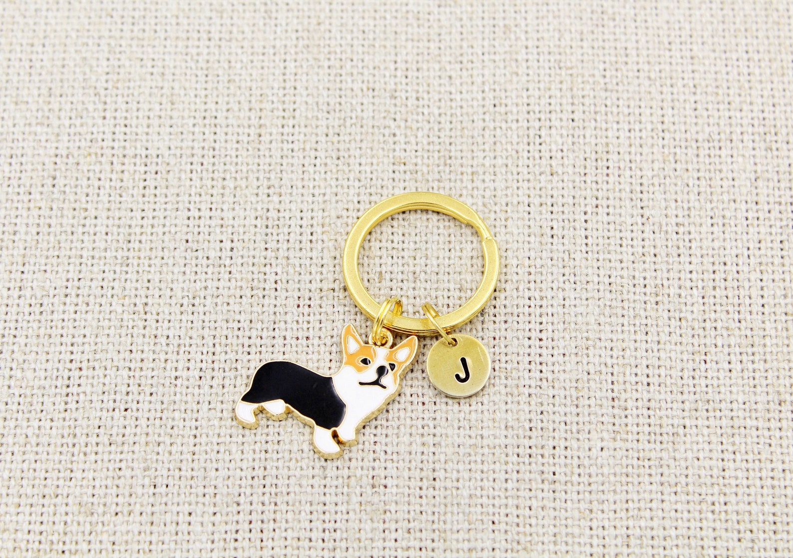 Custom Initial Corgi Keychain Corgi Keyring Dog Keychains - Etsy