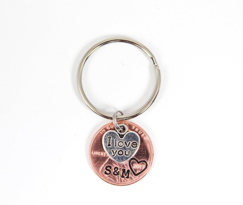 I Love You Keychain, Couples Initials Keychain, Anniversary for Him ...