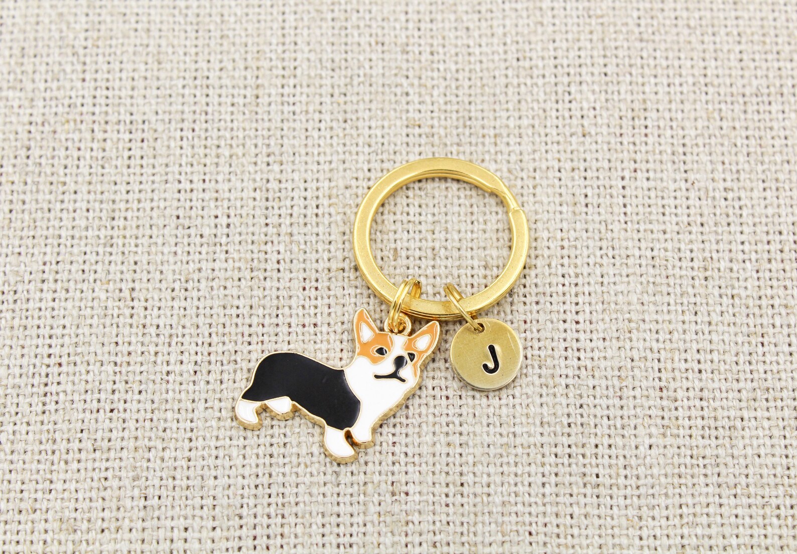 Custom Initial Corgi Keychain Corgi Keyring Dog Keychains - Etsy