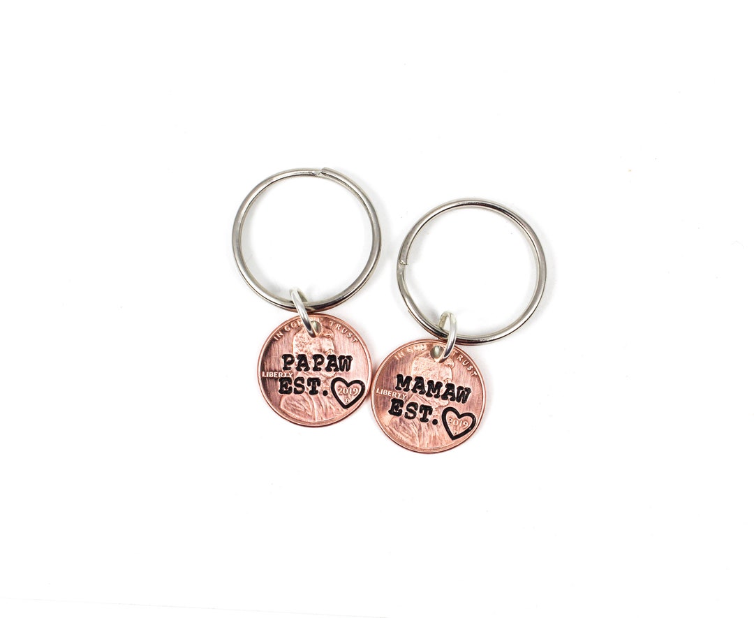 Grandparents Keychain Set, New Grandma Keychain, New Grandpa Keychain ...