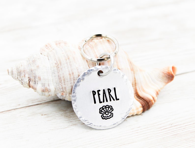 Clam Shell Pet Name Tag Seashell Dog ID Tag Pearl Pet Tag - Etsy