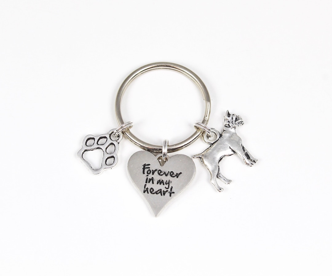 Boxer Memorial Keychain, in Memory of Dog, Forever in My Heart, Dog ...