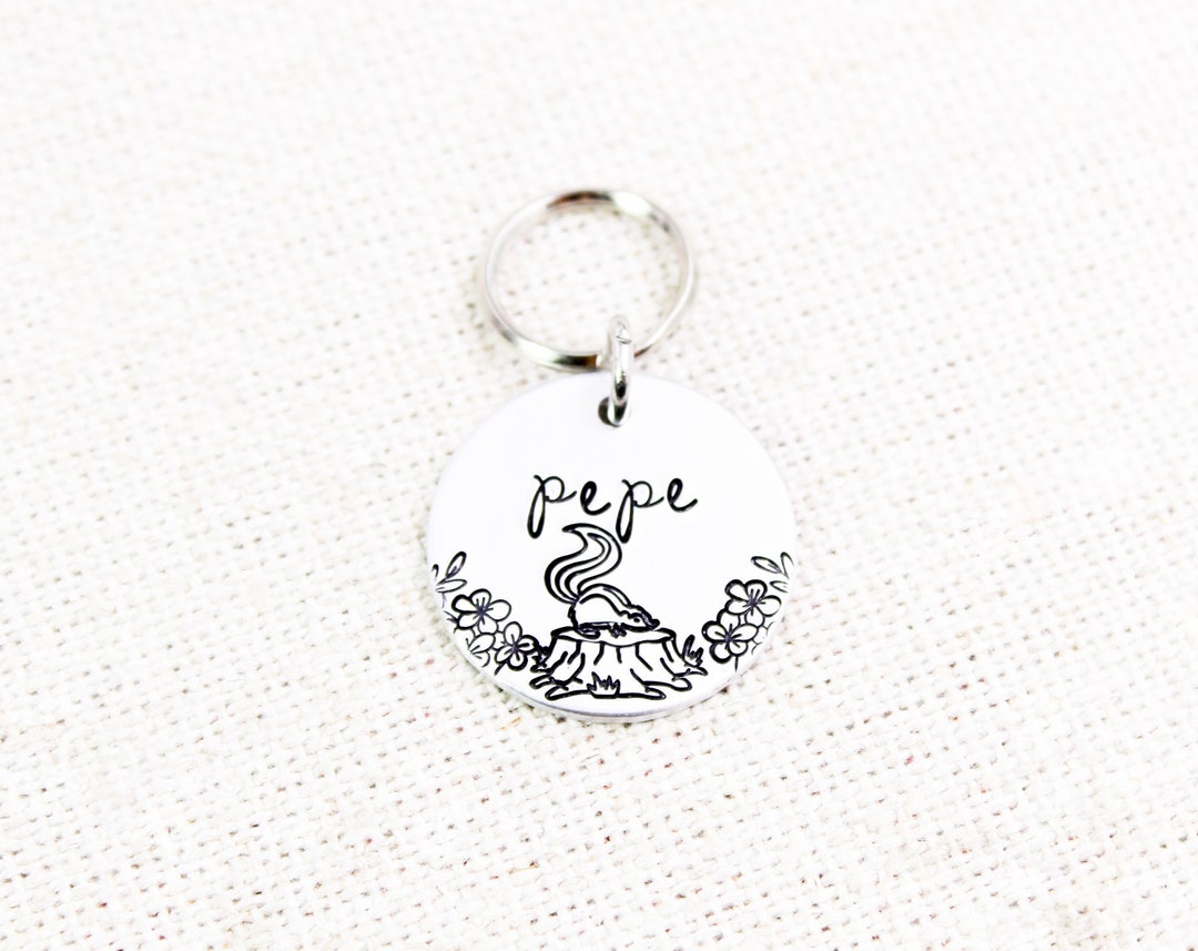 Skunk Pet Name Tag, Pepé Le Pew Inspired Dog Tag, Skunk Cat ID Tags ...