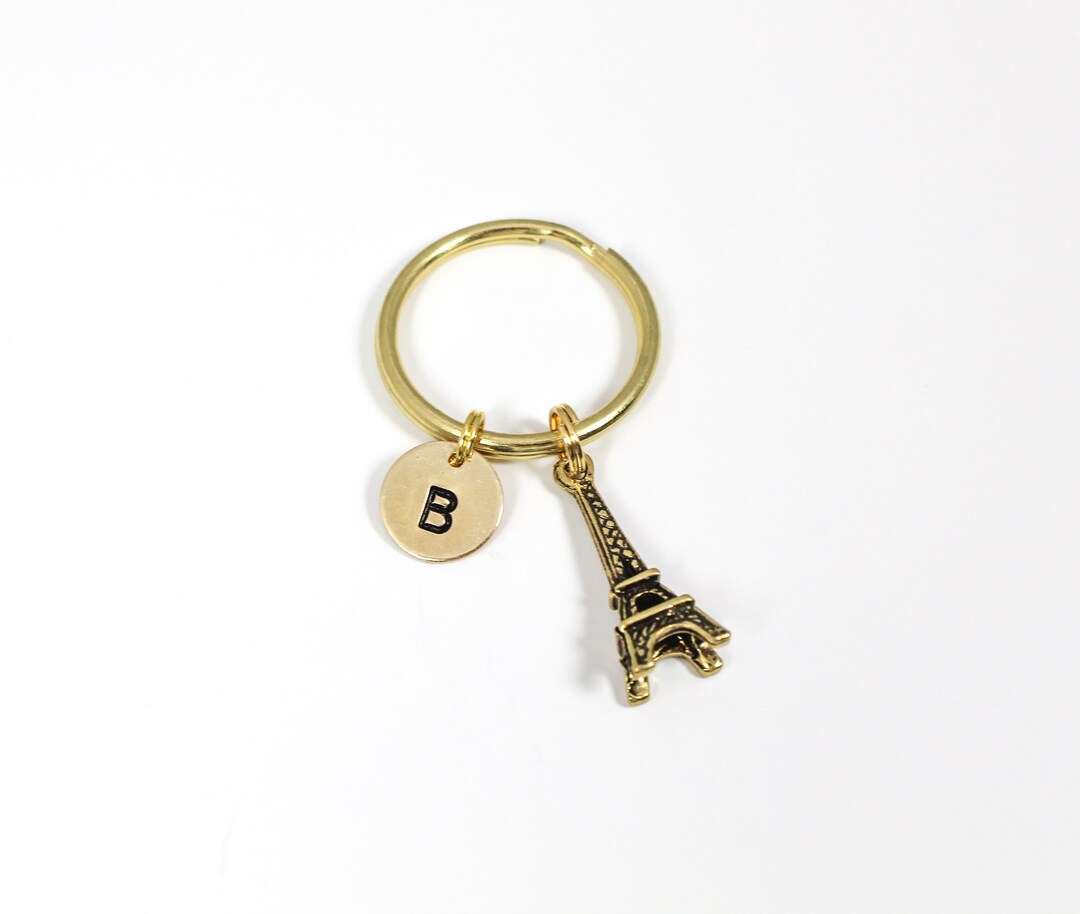 Dainty Eiffel Tower Keychain, Paris Keychain, Initial Keychain, BFF ...