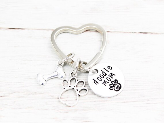 Doodle Mom Keychain Custom Dog Keyring Golden Doodle | Etsy