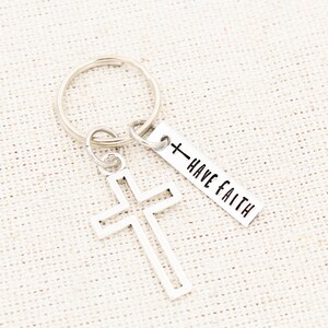 Have Faith Cross Keychain, Faith Keyring, Inspirational Gift, Christian ...