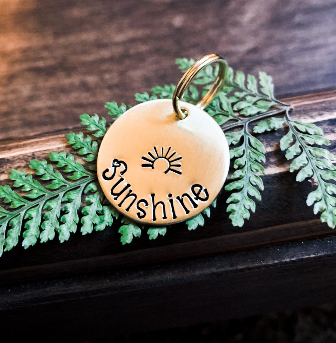 Sunshine Pet ID Tag, Sun Dog Name Tag, Sunshine Dog Collar Tags, Cat ...